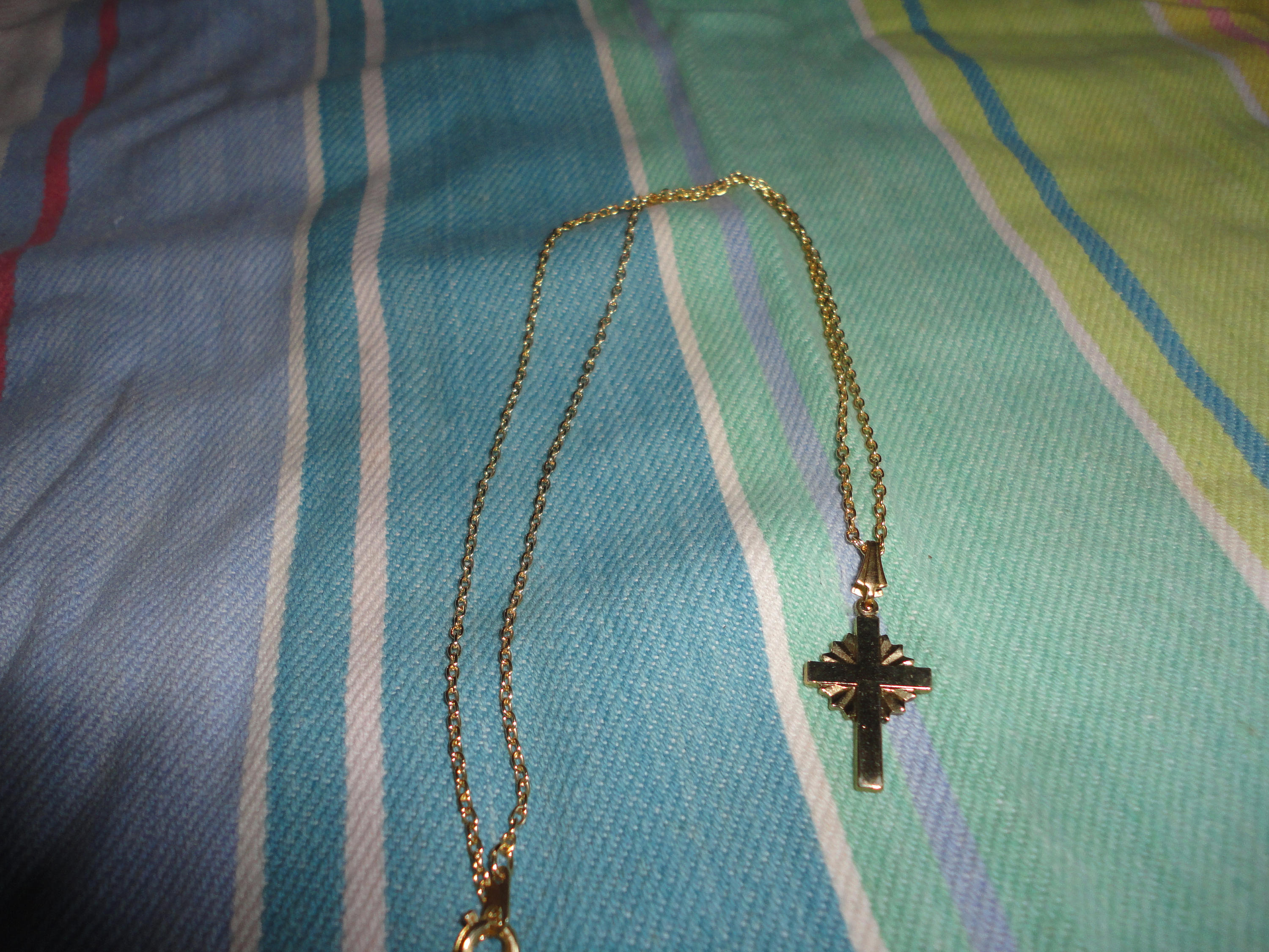 Vintage Mini Cross Pendant Necklace Gold Tone Religious Jewelry - Etsy