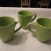 Lime Green Ribbed Coffee Mugs Retro Set of Three Cups - Etsy