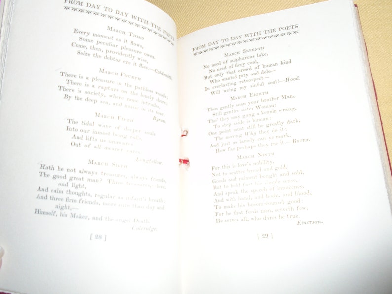 Antique Stiff Card Cover Book From Day to Day With the Poets - Etsy