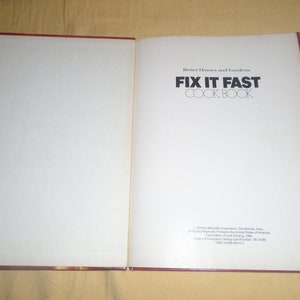 Better Homes and Gardens Fix It Fast Cook Book Hardcover - Etsy