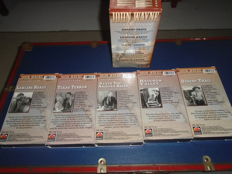 Vintage John Wayne Collection VHS Tapes Box Set 5 Video Pack - Etsy