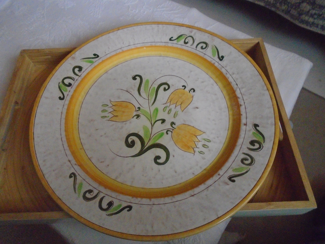 Stangl Pottery Terra Rose Hand Painted Yellow Tulip Platter - Etsy