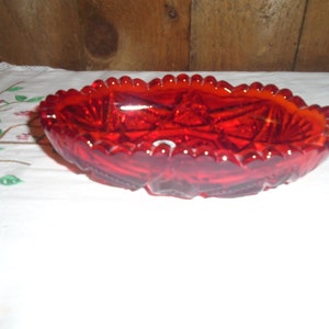 Vintage Dalzell Viking Red Glass Decorative Serving Dish - Etsy