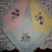 Embroidered Floral Pink Blue Yellow Cotton Handkerchiefs Boxed Vintage ...