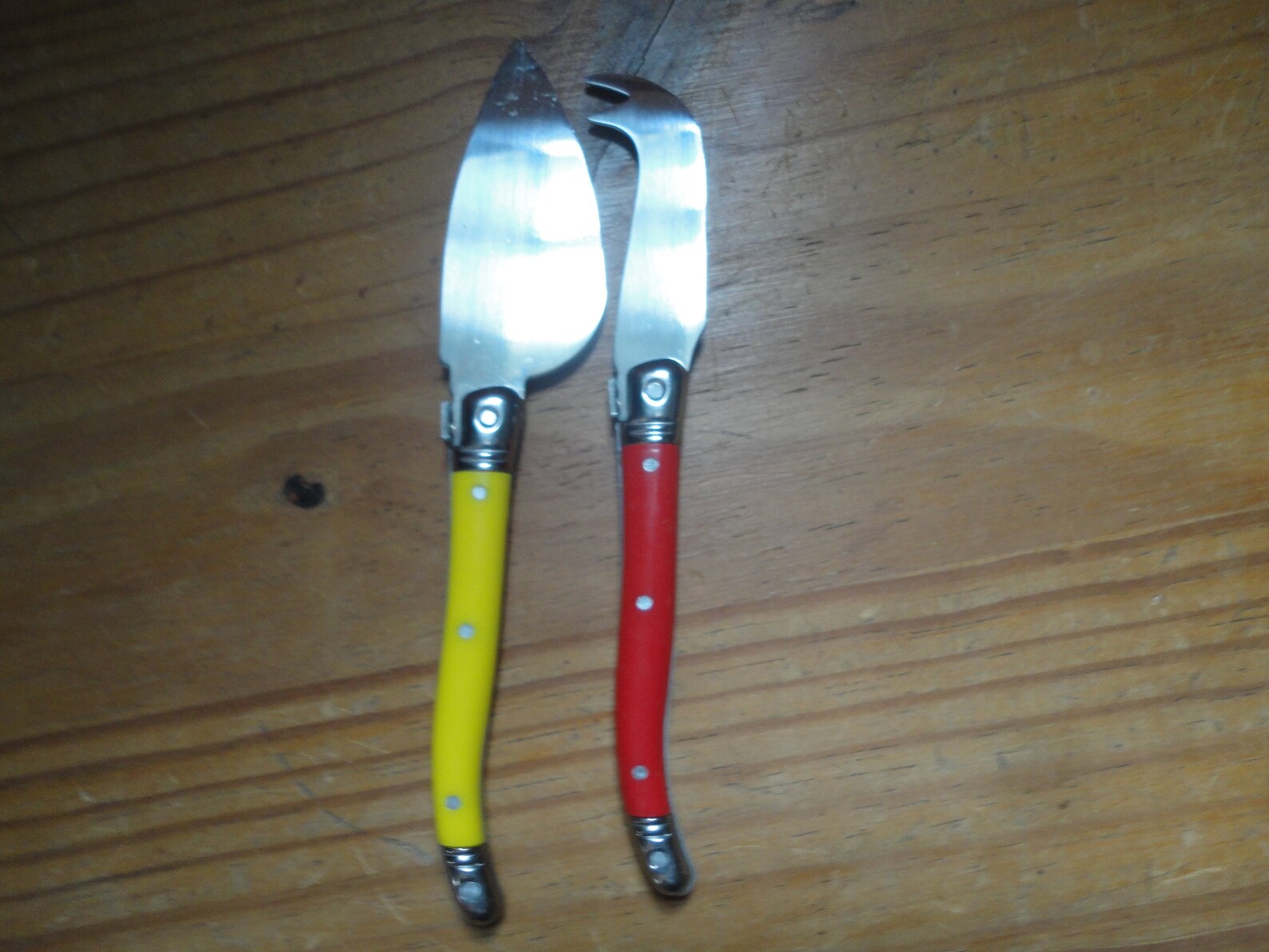 Vintage Yellow Red Handle Cheese Slicer Spreader Knives - Etsy