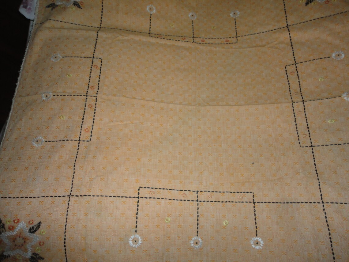 Vintage Hand Embroidered Table Cloth Bridge Card Gametheme | Etsy