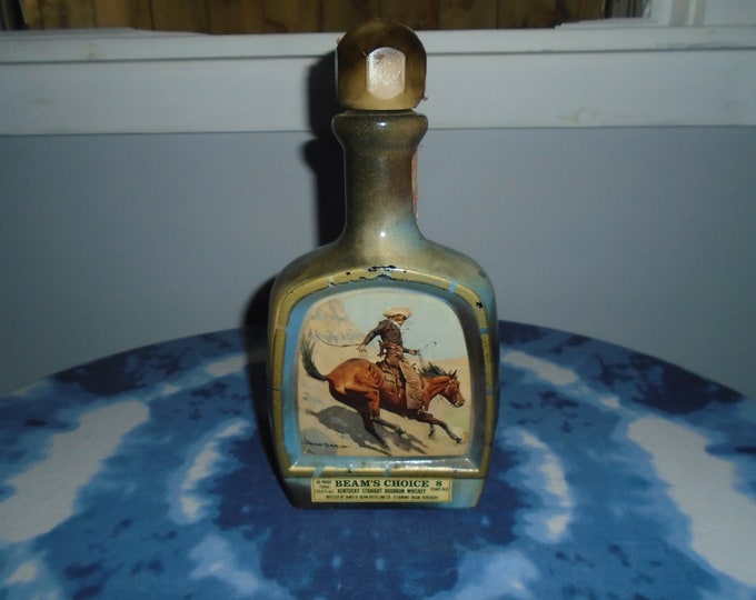 Jim Beam Decanter Frederic Remington Cowboy - Etsy