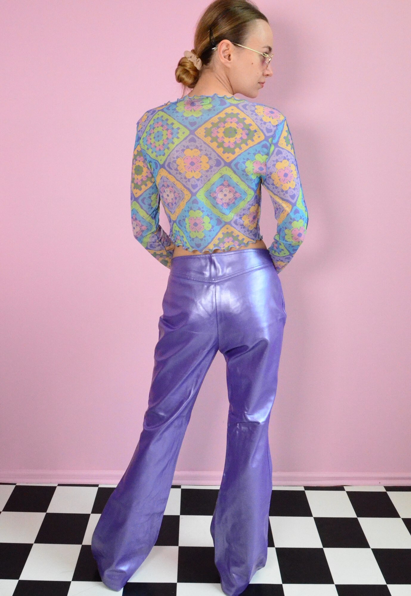 Vintage Y2K Purple Shiny Flares - Etsy