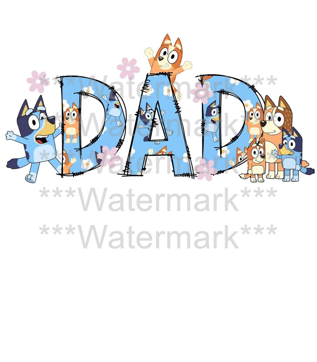 Dad Bluey Inspired PNG File for Father's Day Shirt, Digital Download ...