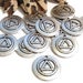 Raised Design AA Pendant Charms Alcoholics Anonymous 12 Step Recovery ...