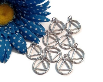 30 Pc AA Small Connector Charm Pendants Alcoholics Anonymous 12 Step ...