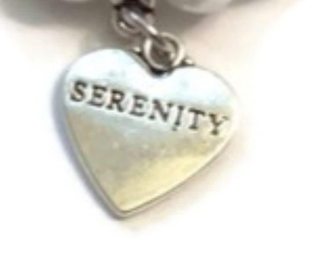 Silver Serenity Heart Pendant Charms - Serenity Prayer Inspirational ...