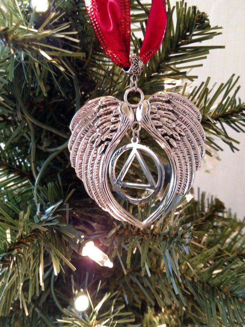 AA Tree Ornament Angel Wings Holiday Decor 12 Step Recovery - Etsy