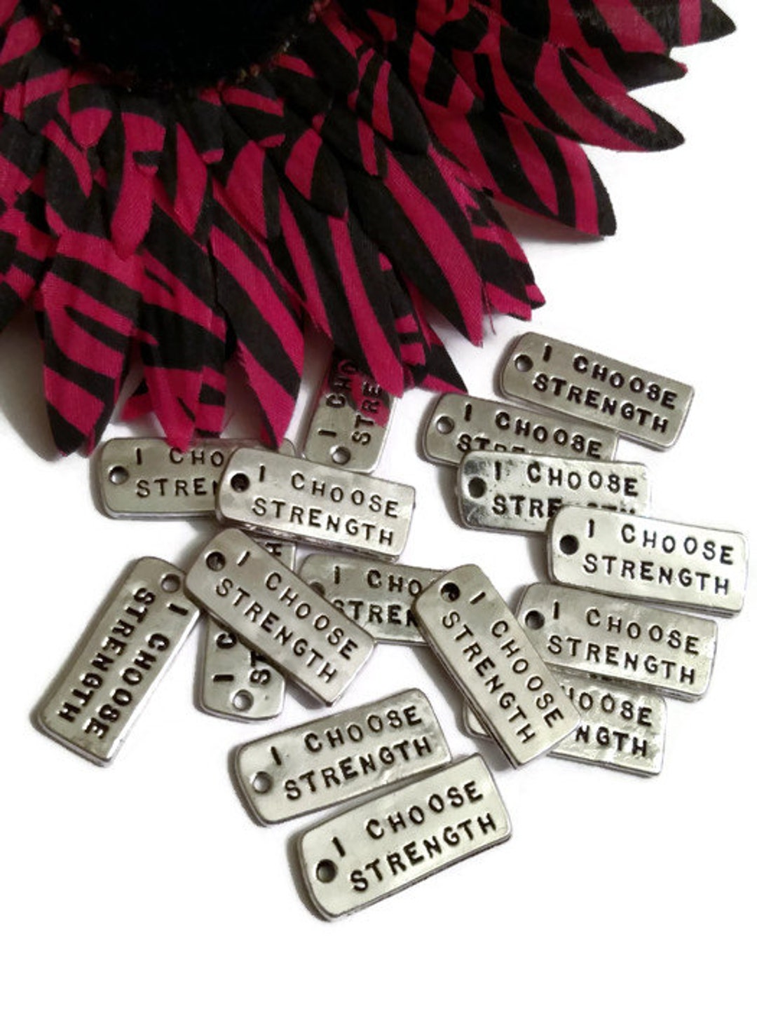 10 Pcs I Choose Strength Inspirational Pendant Charms - Etsy