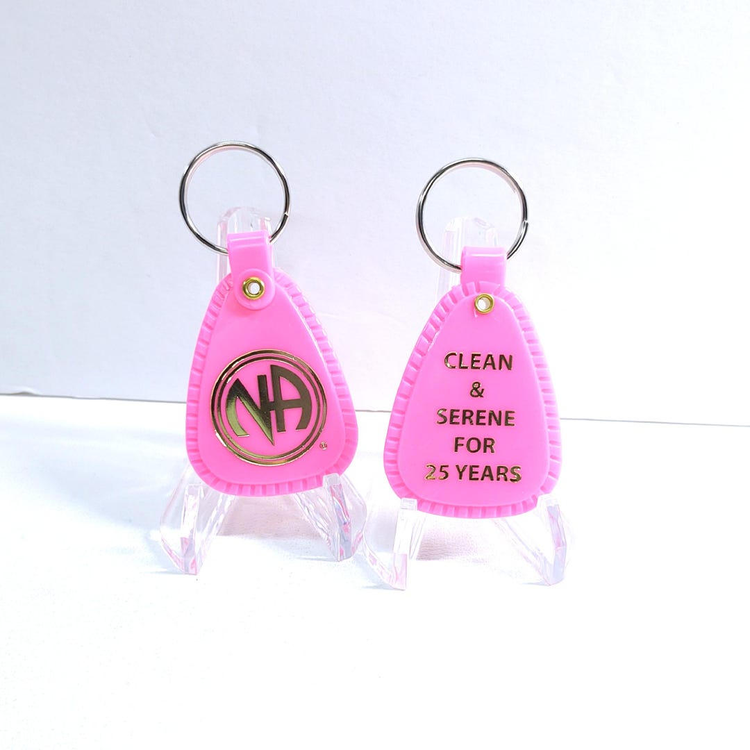 NA 25 Years Clean & Serene Plastic Keytag Chip - Keychain Key Tag ...