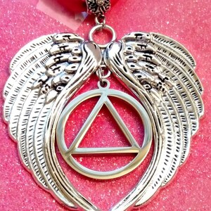 AA Tree Ornament Angel Wings Holiday Decor 12 Step Recovery Alcoholics ...