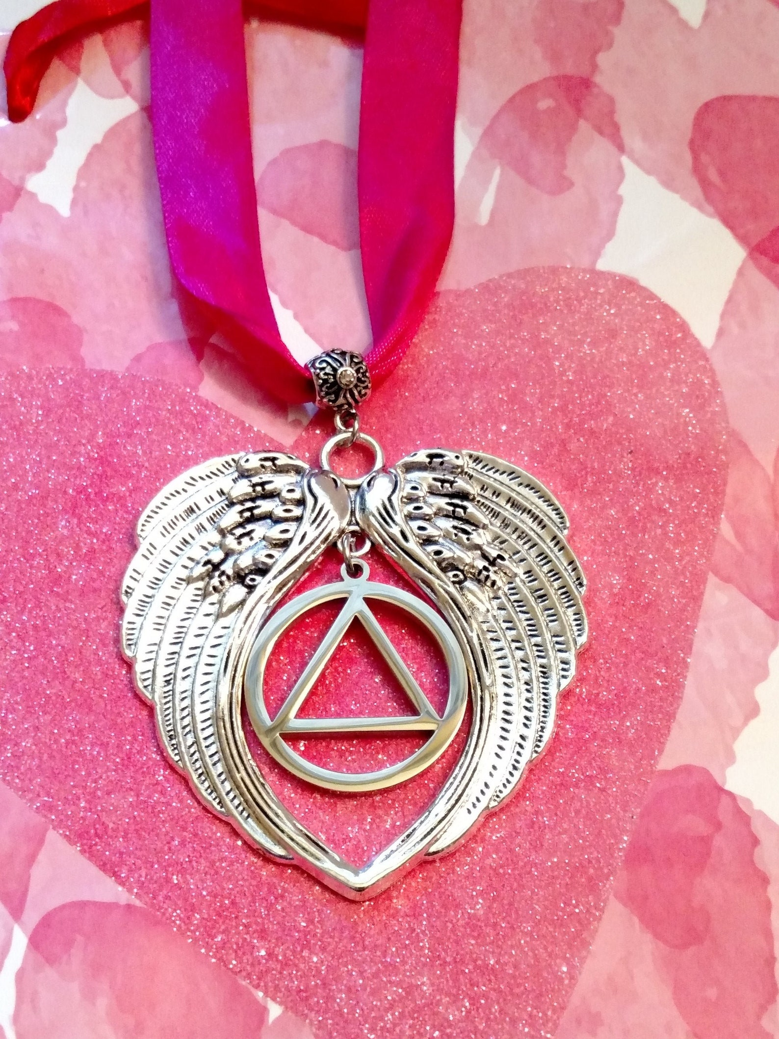 AA Tree Ornament Angel Wings Holiday Decor 12 Step Recovery - Etsy