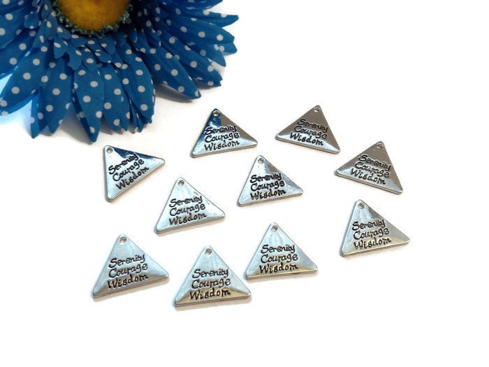 Triangle Serenity Courage Wisdom Pendant Charm Hope Jewelry Serenity ...