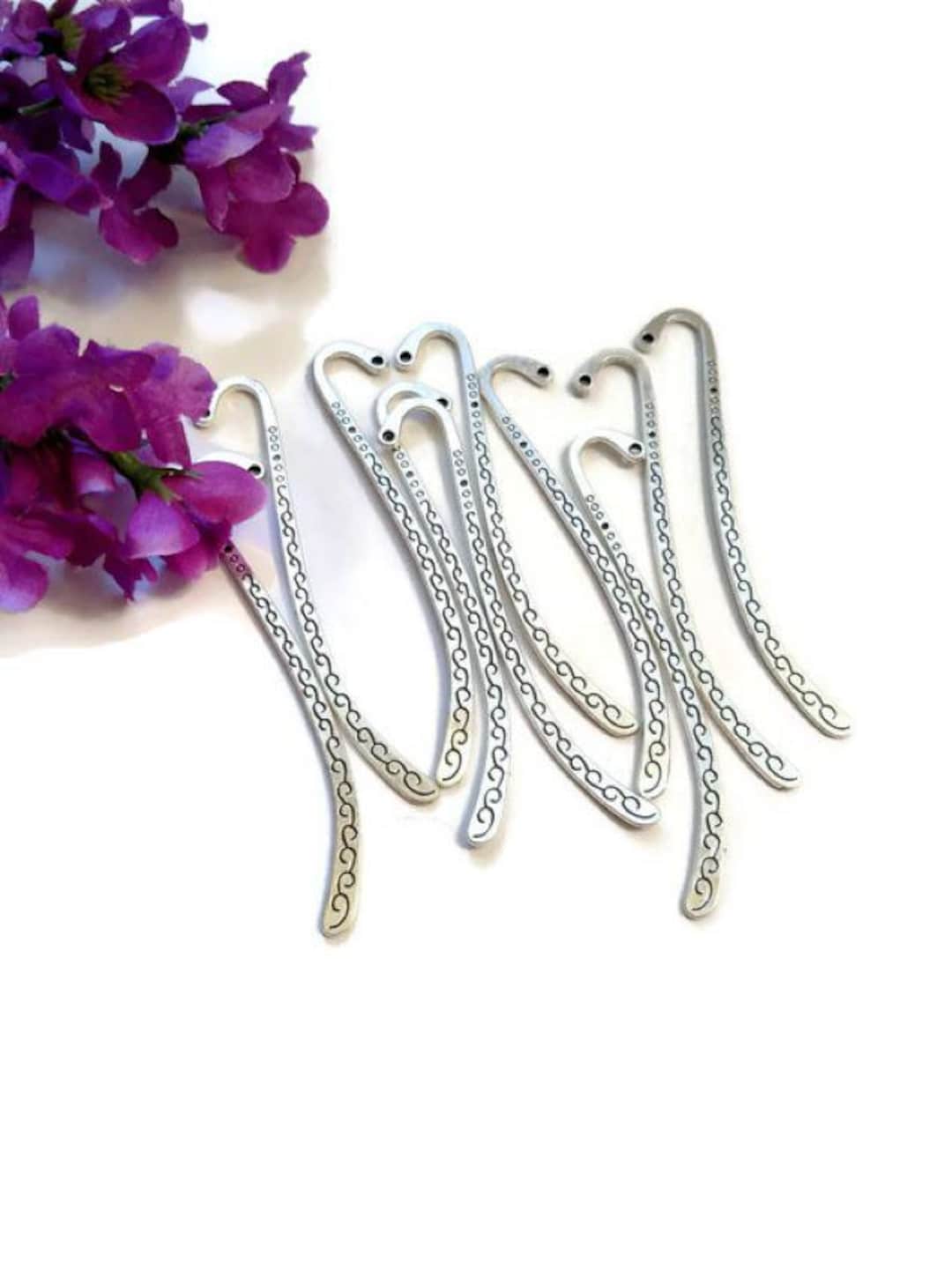 10 Pcs DIY Metal Bookmarks for Crafting - Antique Silver - Etsy
