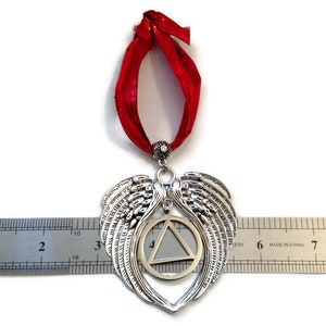 AA Tree Ornament Angel Wings Holiday Decor 12 Step Recovery Alcoholics ...