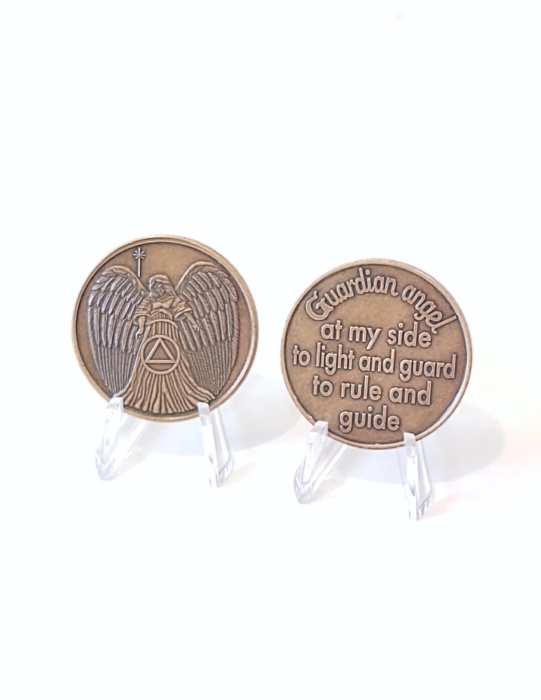 AA Guardian Angel Metal Medallion Chip Coin Narcotics Alcoholics ...