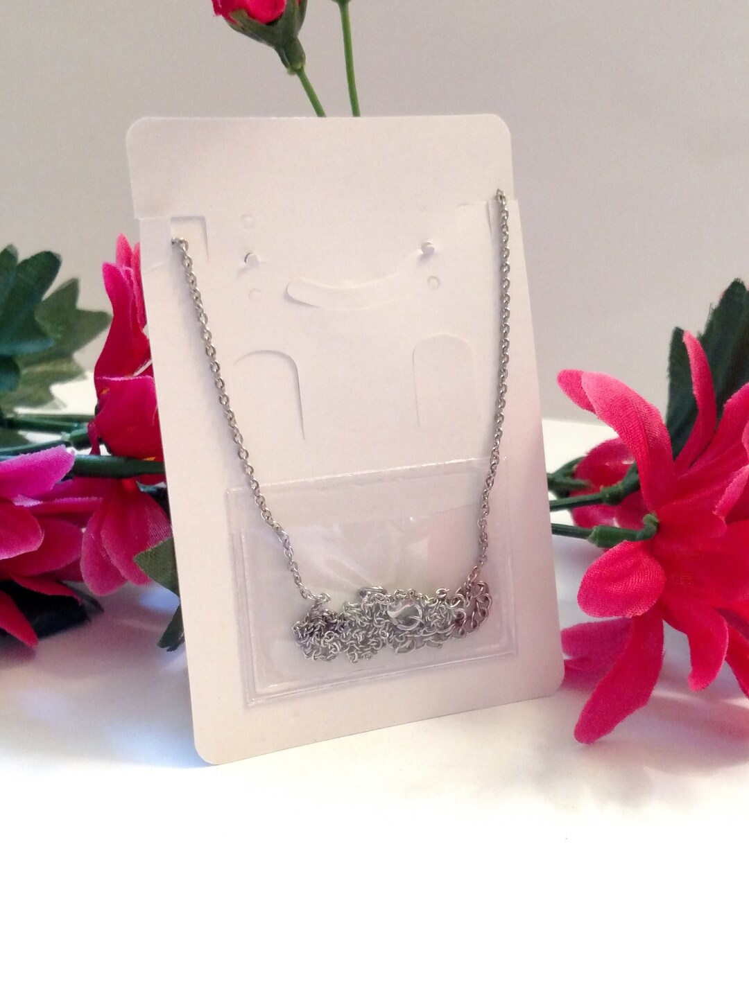 Adhesive Necklace Pouch Pocket for Necklace Cards Jewelry Holder Chain ...