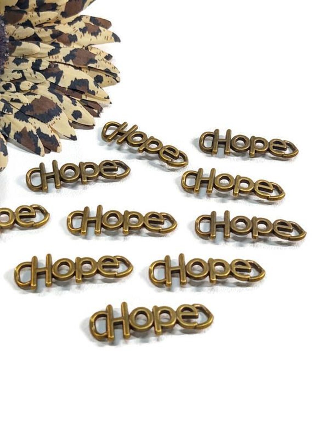 10 Pc HOPE Bronze Connectors - Inspirational Message Word Charms - Etsy