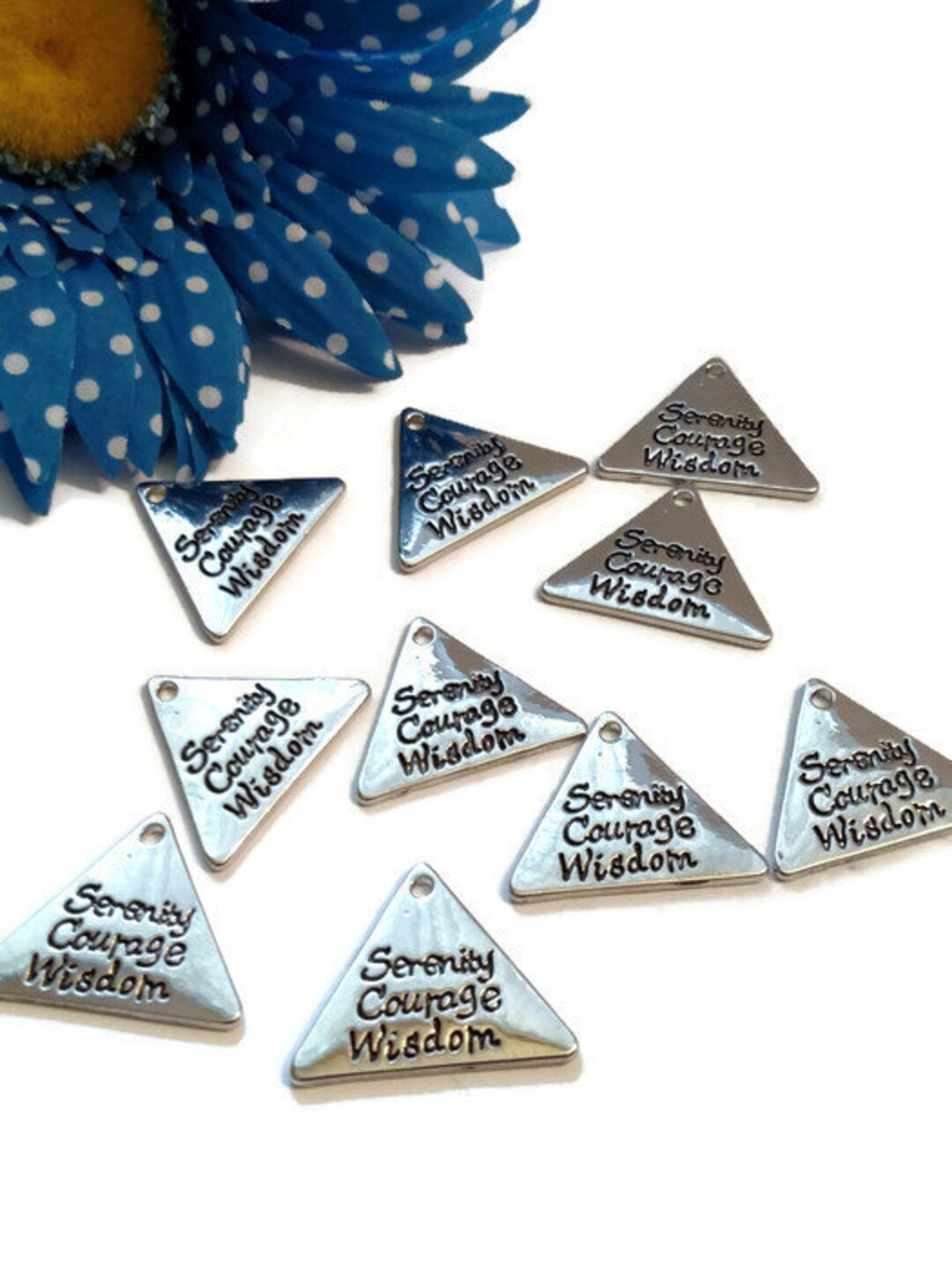 Triangle Serenity Courage Wisdom Pendant Charm Hope Jewelry Serenity ...