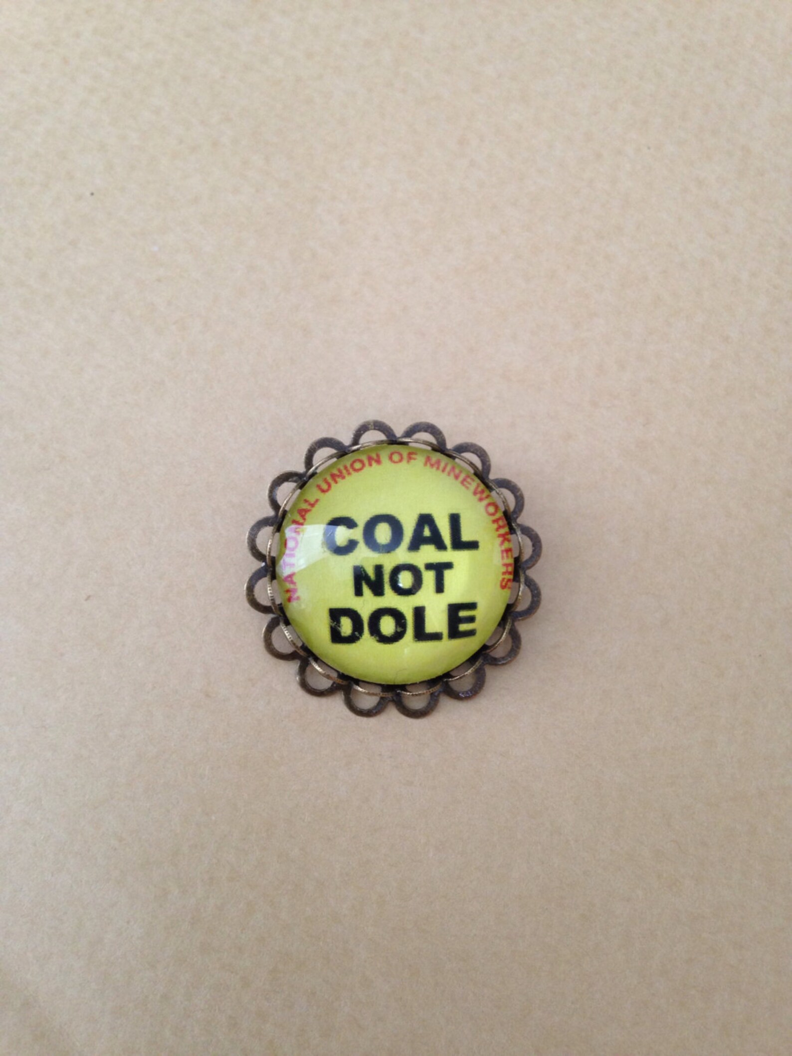 Miners' Strike Brooch - Handmade "coal Not Dole" Pin - Etsy