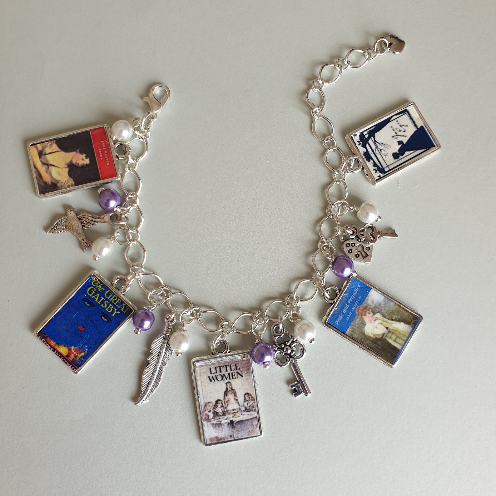 Personalised Literary Charm Bracelet CHOOSE Your Books - Etsy