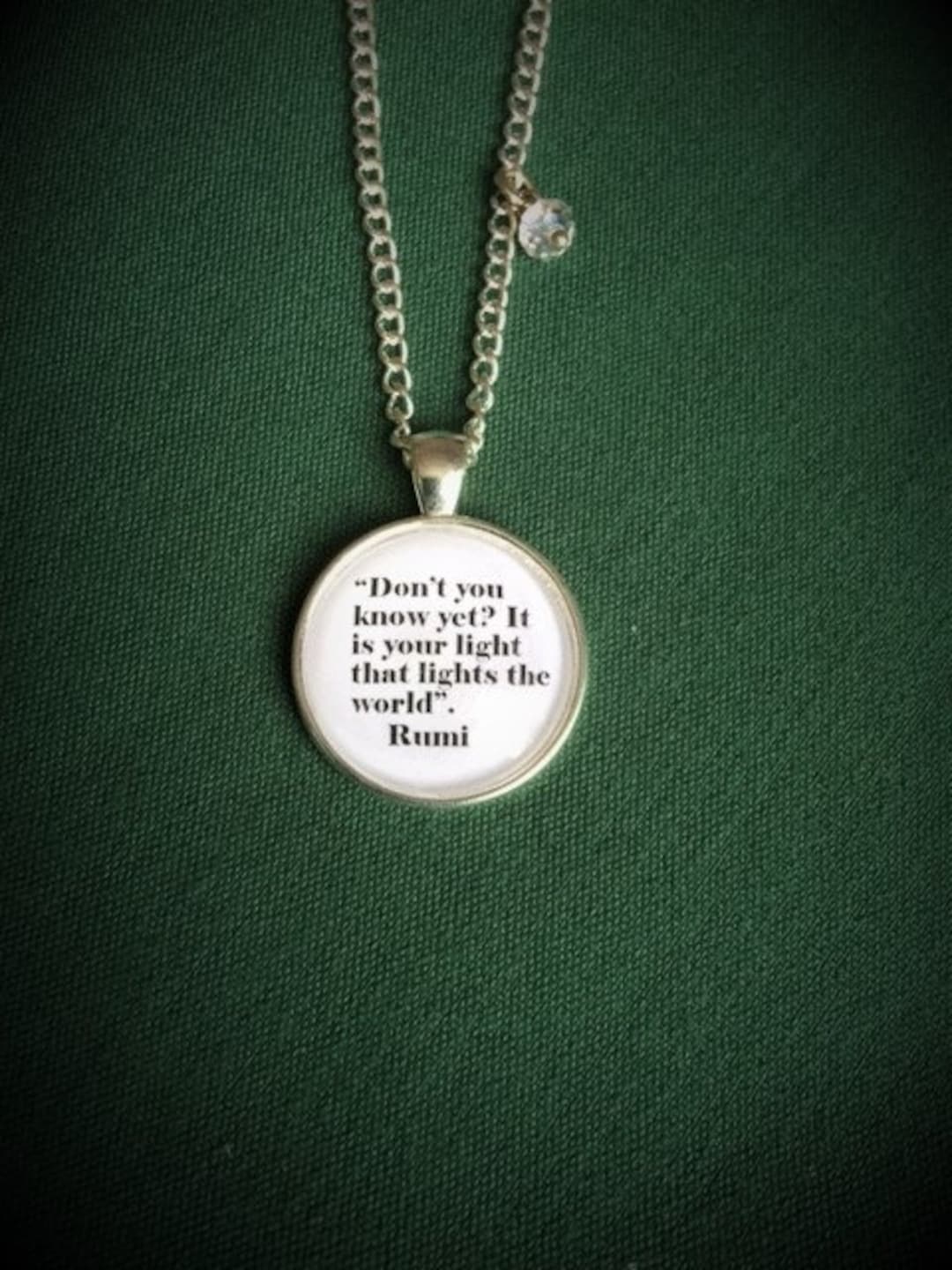 Rumi "lights the World" Quote Necklace - Handmade, Unique - Etsy