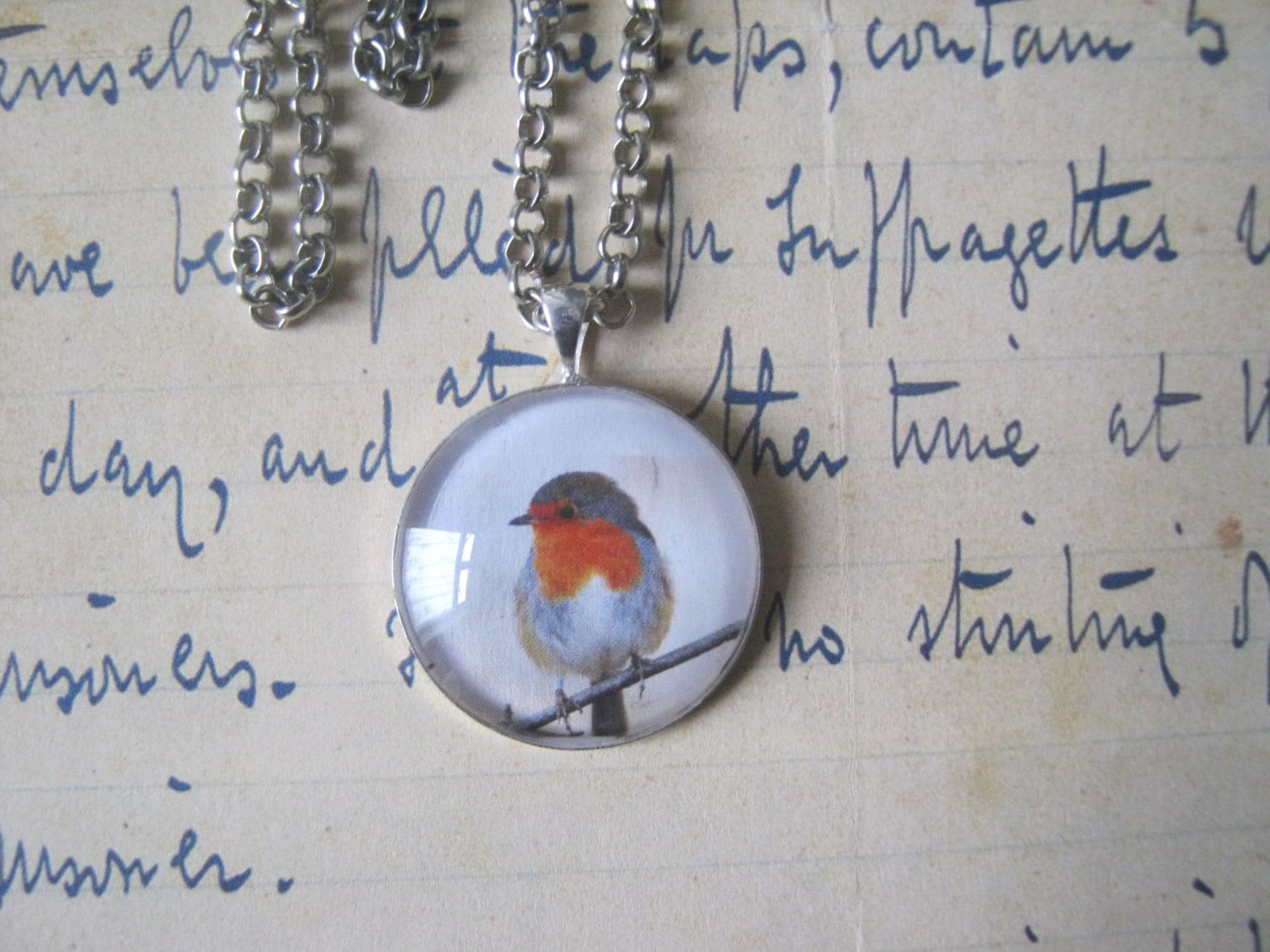 Robin Pendant Necklace Handmade Unique - Etsy