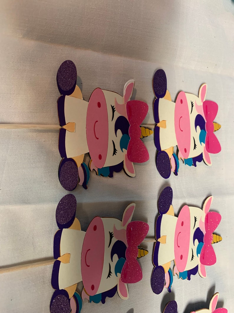 Unicorn Birthday Banner and 12 Cupcake Toppers - Etsy