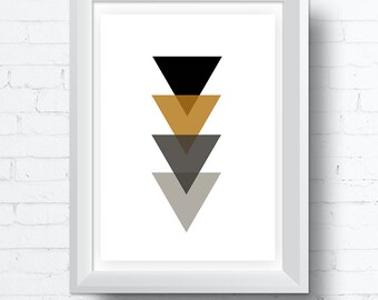 Abstract Triangle Wall Art - Etsy