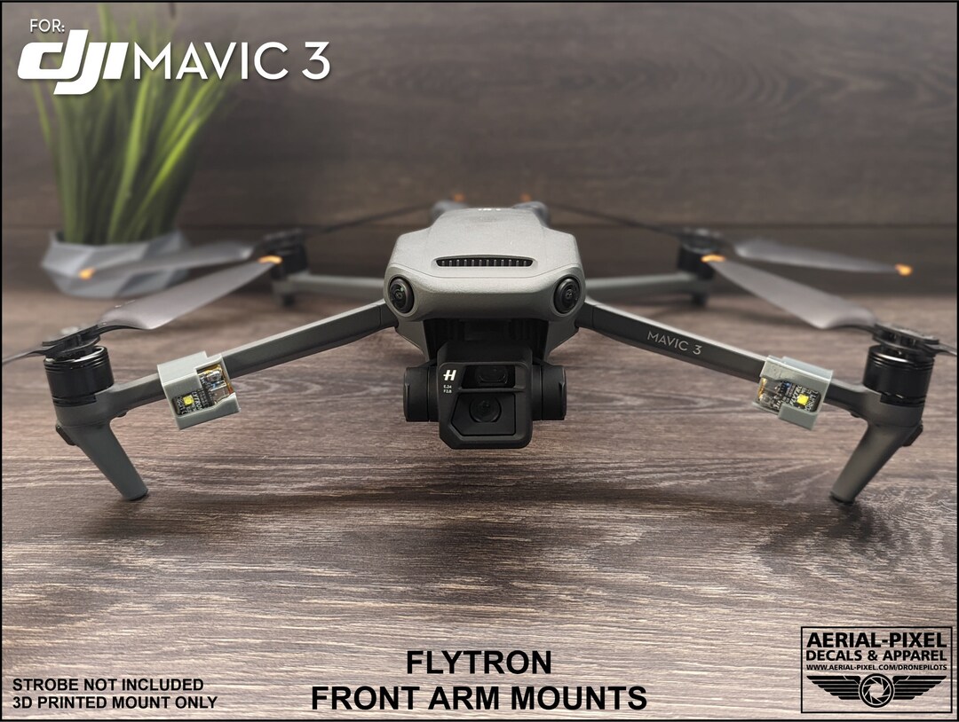 DJI Mavic 3 Strobe Light Mounts for Flytron Strobon Cree, Standalone and C-1 strobe Not Included ...
