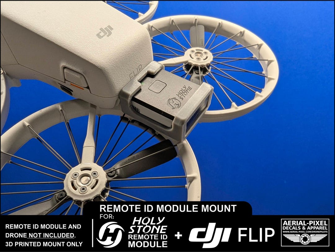 DJI Flip Remote ID Module Mount for Holy Stone, Ruko, Dronetag (RID ...