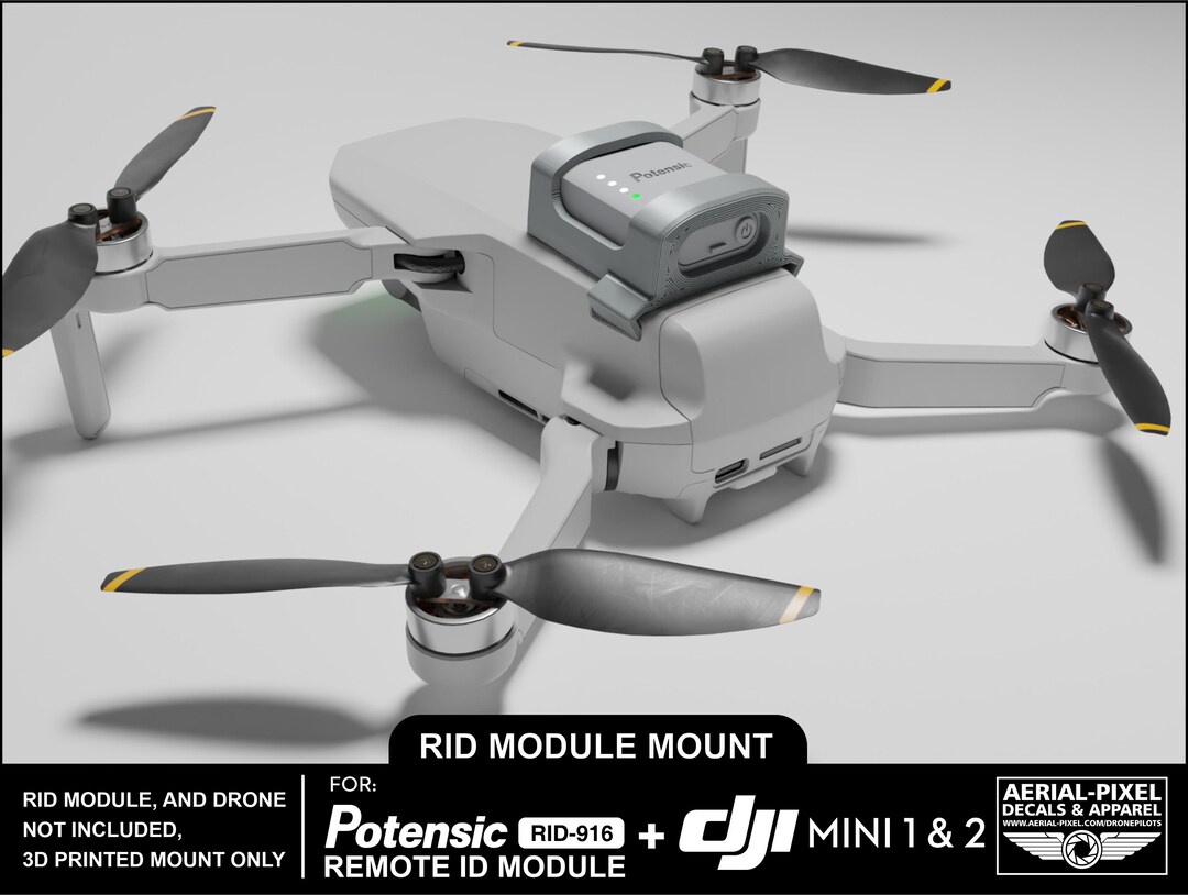 DJI Mini 1 and 2 Potensic RID-916 Remote ID Module Mount (module Not ...