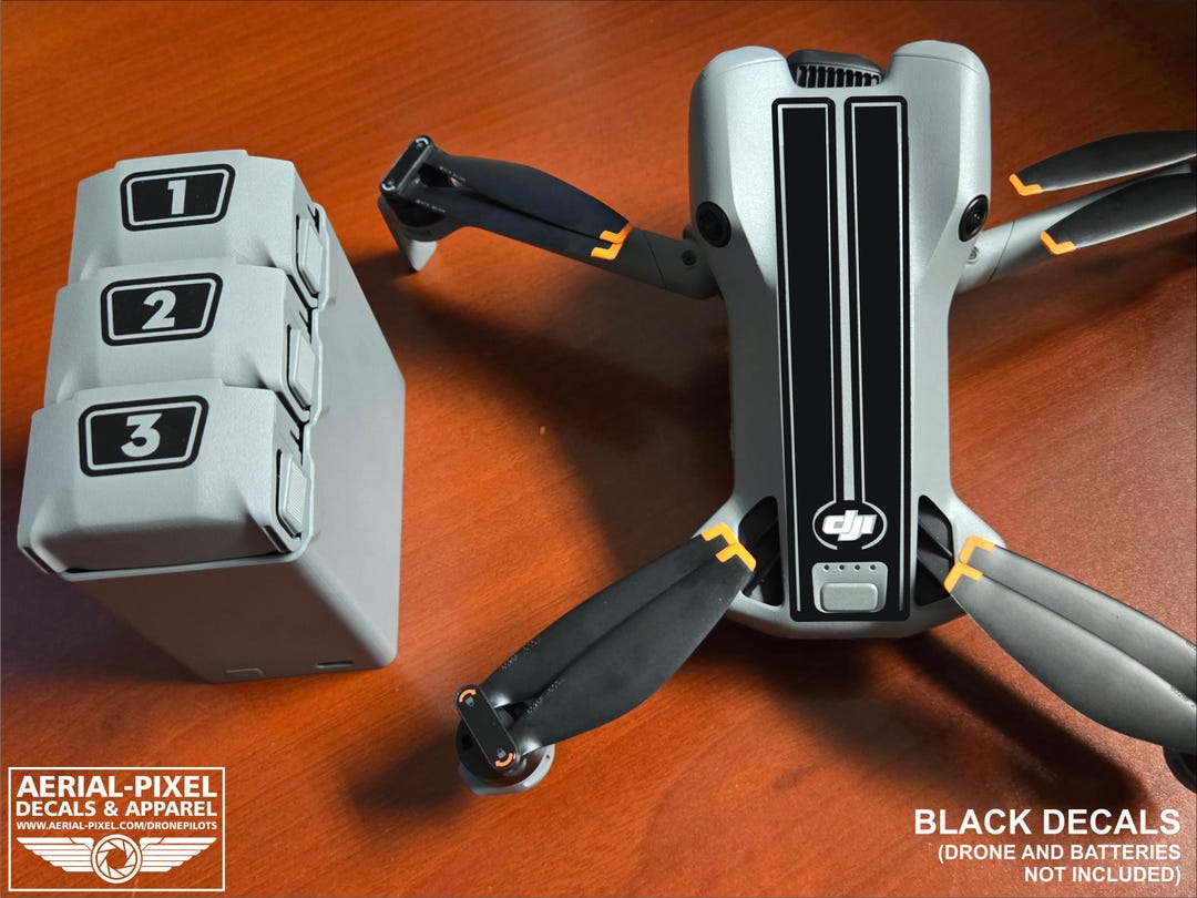 DJI Mini 5 Pro Racing Stripes With Battery Decals Number #1-4 Sticker ...