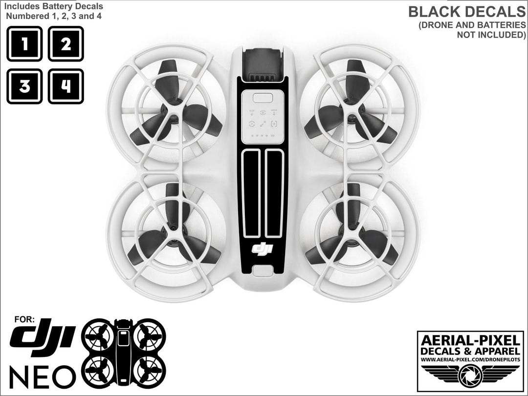 DJI Neo Racing Stripes With Battery Decals Number #1-4 - Etsy