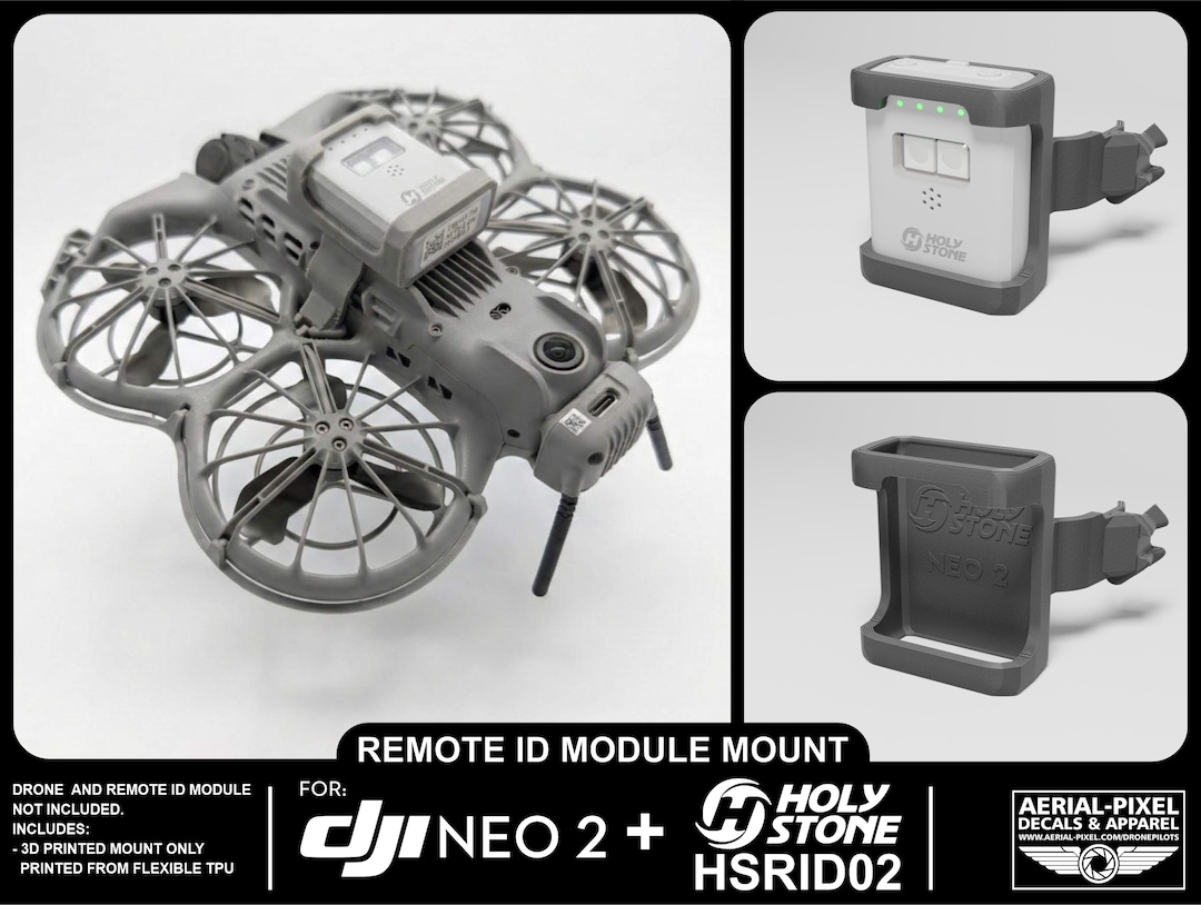 DJI Neo 2 Remote ID Mount for Holy Stone, Ruko, Potensic, Dronetag and ...