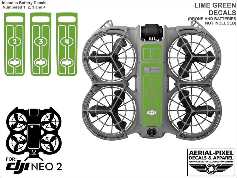 DJI Neo 2 Racing Stripes With Battery Decals Number #1-4 - Etsy