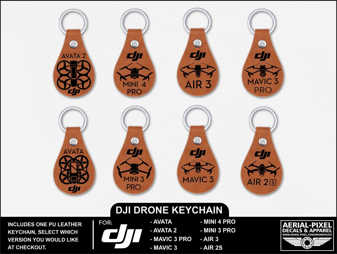 DJI Leather Key Chains - Choose From Avata, Avata 2, Mavic 3, Mavic 3 ...