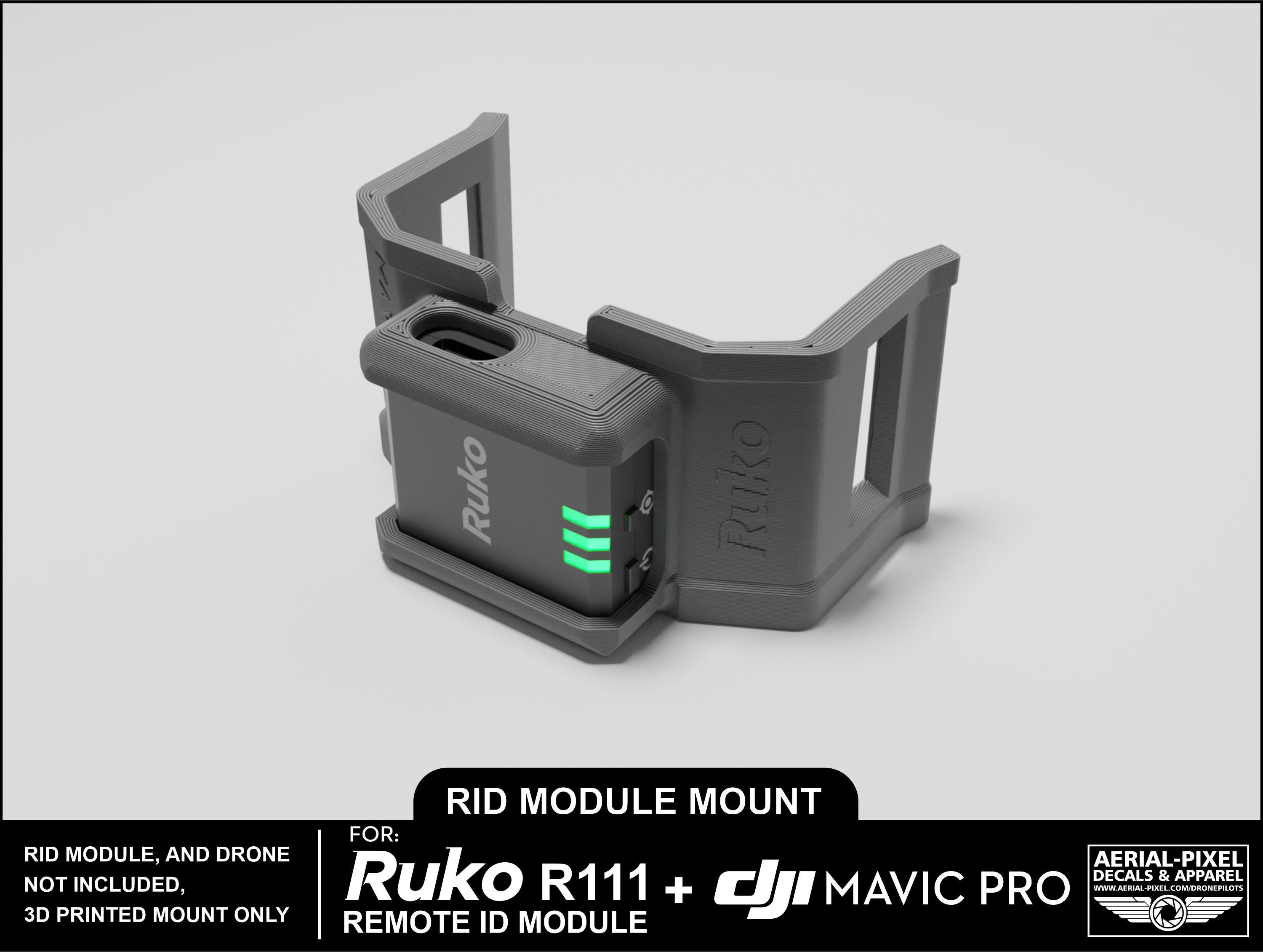 DJI Mavic Pro and Pro Platinum Ruko R111 Remote ID Module Mount (RID ...