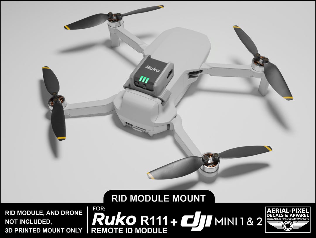 DJI Mini 1 and 2 Ruko R111 Remote ID Module Mount (RID Module Not Included) - Etsy