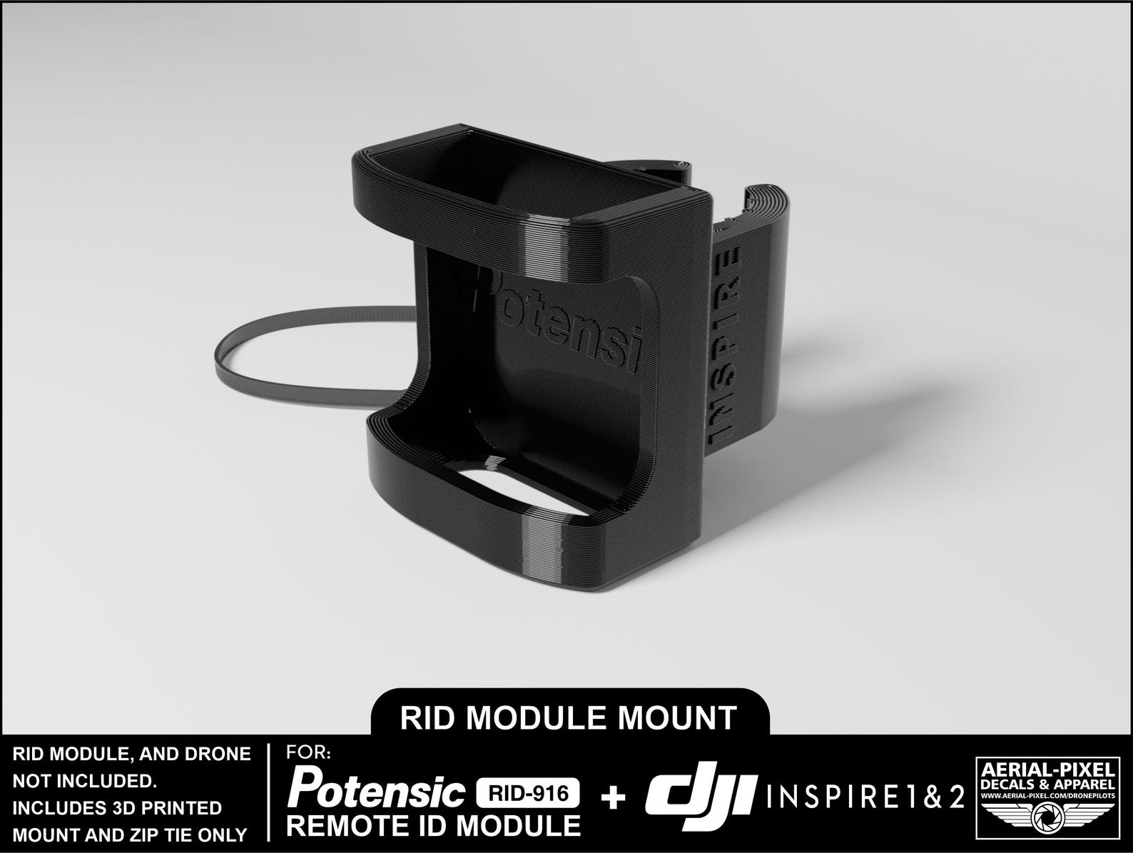 DJI Inspire 1 and 2 Potensic RID-916 Remote ID Module Mount (potensic ...