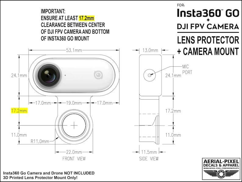 Insta360 Go Camera Mount DJI FPV Camera Lens Protector | Etsy