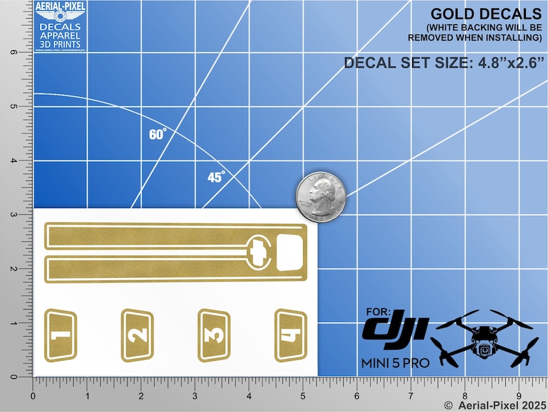 DJI Mini 5 Pro Racing Stripes With Battery Decals Number #1-4 Sticker ...