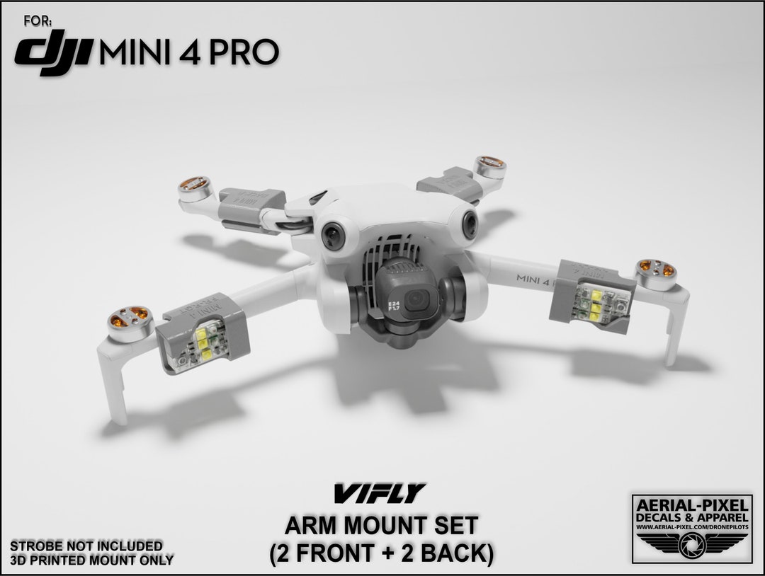 DJI Mini 4 Pro Strobe Light Mounts for VIFLY Strobe and VIFLY Platinum (strobe Lights Not ...