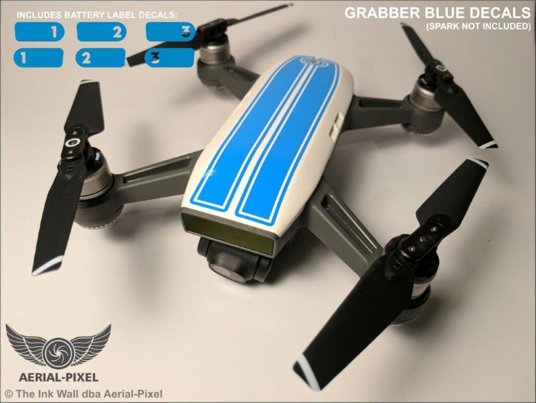 DJI Spark Racing Stripes With Battery Decals Number #1-3 Sticker Skin ...