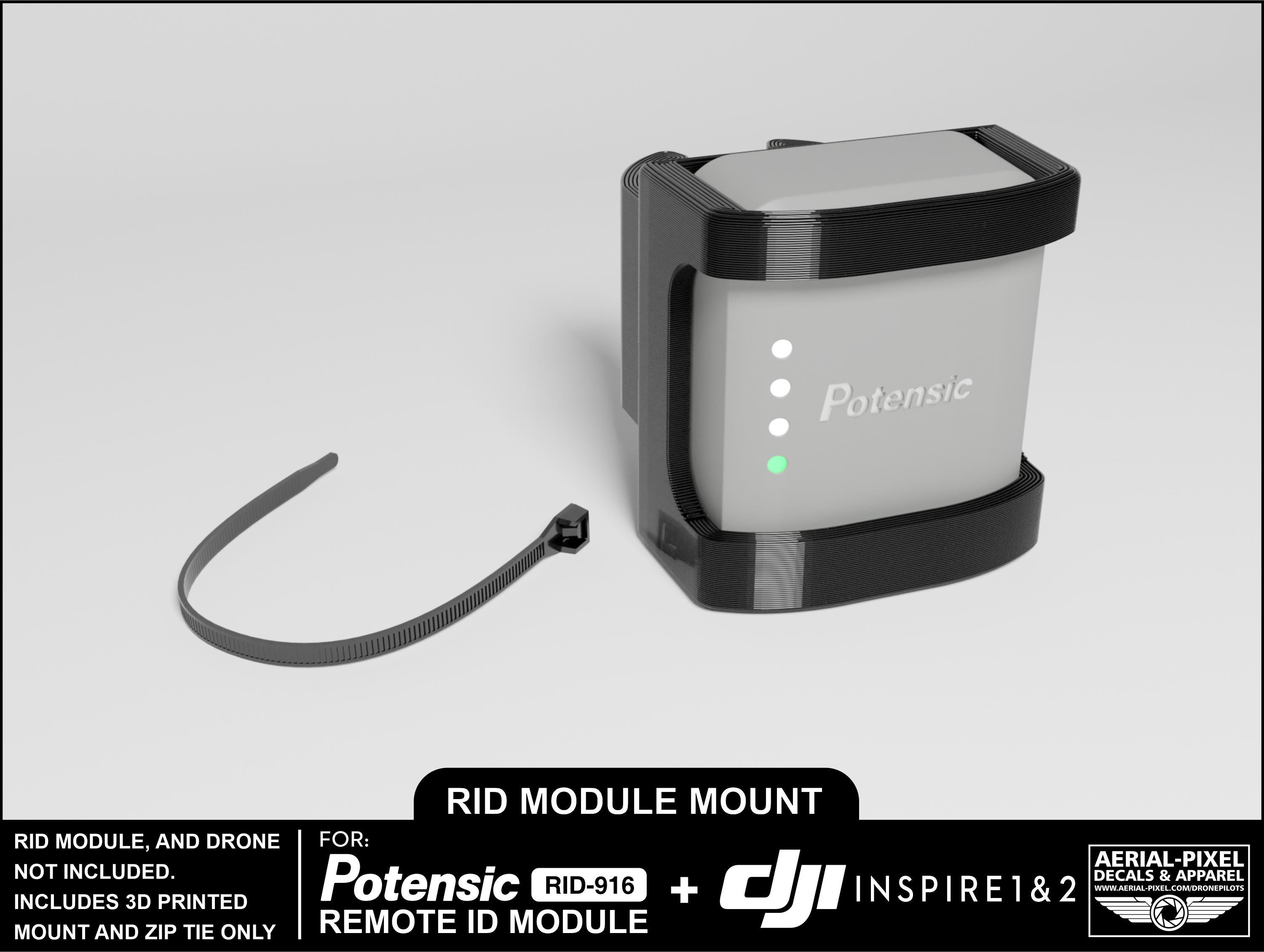 DJI Inspire 1 and 2 Potensic RID-916 Remote ID Module Mount (potensic ...